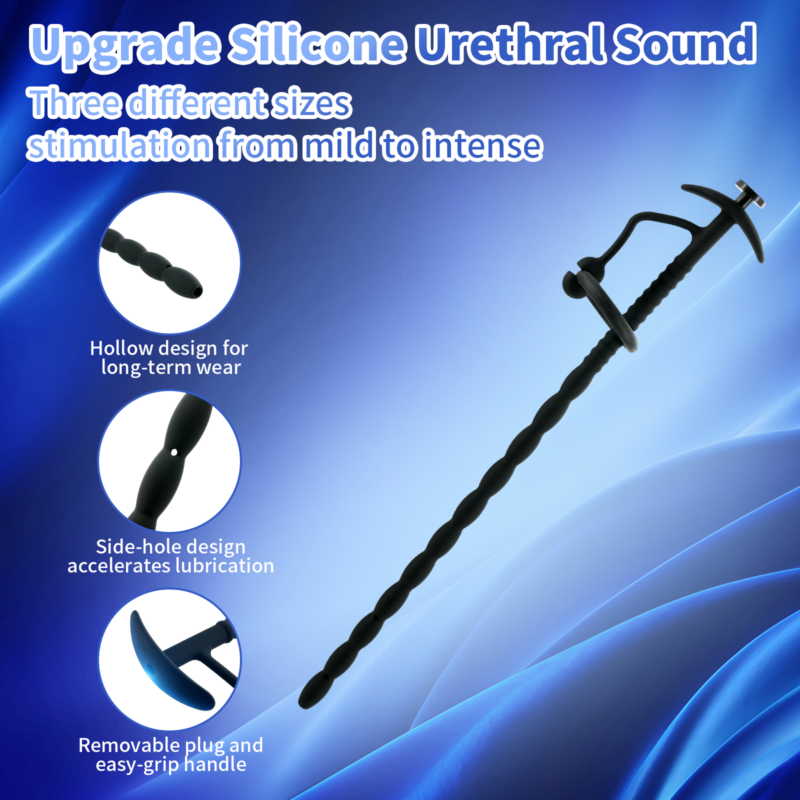 3PCS Silicone Urethra Sound Set Upgrade Hollow Side Hole Design